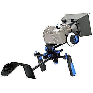 Morros Professional DSLR Rig with Follow Focus and Matte Box for All DSLR Cameras and Video Camcorders