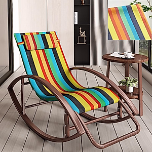 Rocking Chair With Padded Cushion, Outdoor Widened Rocker Oversized Rocker With Steel Frame, Portable Comfy Camping Chairs For Patio, Backyard, Balcony, Porch, 150KG Weight Capacity ( Color : C )