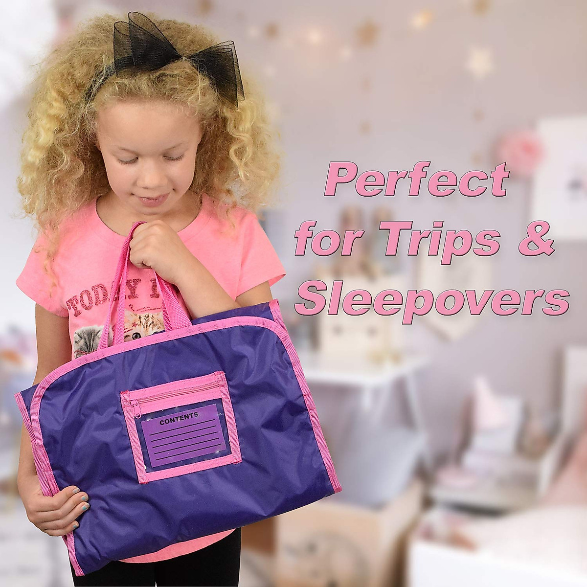 EASYVIEW Toy Storage Organizer Case Compatible Real Littles Mini Brands Unicorn Squad (Purple-Pink)