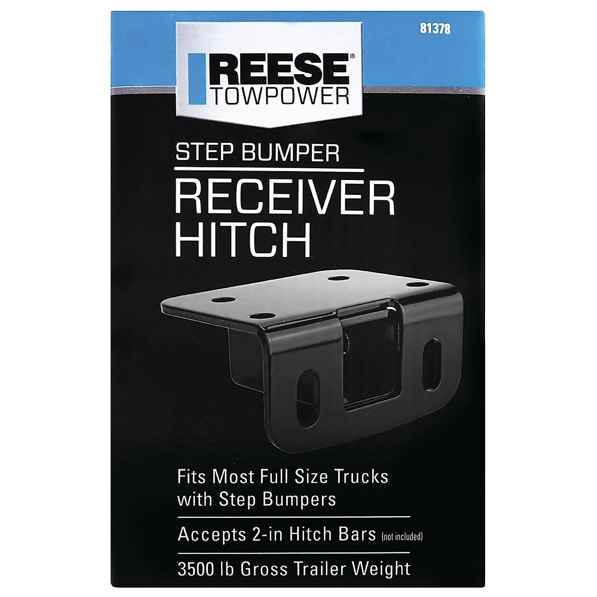 Reese Towpower 81378 Class II Step Bumper Receiver Hitch, Black
