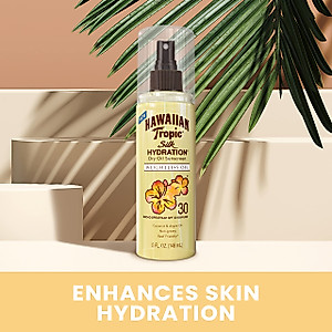 Hawaiian Tropic Weightless Hydration Dry Oil Sunscreen Mist SPF 30, 5oz | Sunscreen Oil, Dry Oil Sunscreen Spray, Hawaiian Tropic Sunscreen SPF 30, Oxybenzone Free Sunscreen, 5oz
