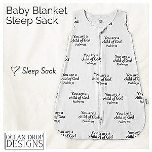 Ocean Drop Designs Newborn Sleep Sack (10-18 lbs) - Christian Baby Gifts - 100% Cotton