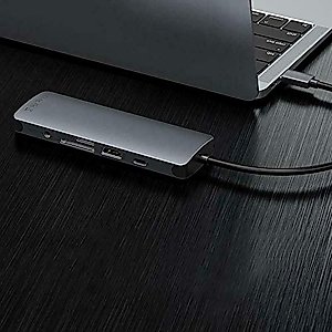 USB C Hub USB3.0 HDMI PD Charging Docking Station Converter USB Readable SD Card, 9-in-1 4K Type C Adapter Compatiable for MacBook and Windows (Silver)