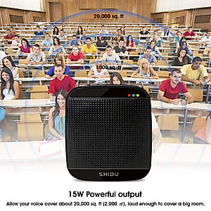 Voice Amplifier, Recbot 15W Small Portable Rechargeable Voice Amplifier for Teachers Elderly Tour Guide Classroom Training Meeting Yoga (Black)