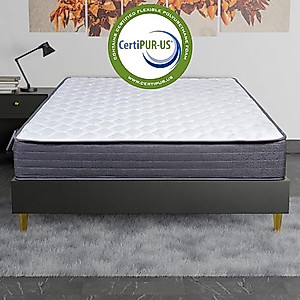 Mayton 9 Inch Hybrid Mattress in a Box Pocket Spring Motion Isolation for Back Pain and Pressure Relief, Twin, Black