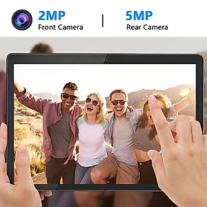 Tablet 10.1 Inch, Android 9.0 Pie Tablet PC with 32GB ROM/128GB Expand, Dual Sim Card 2MP+ 5MP Camera, WiFi, Bluetooth, GPS, Quad Core, IPS HD Display, Google Certified Tablet【2020 Newest Silver】