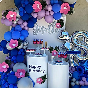 140PCS Blue Purple Balloon Arch Garland Kit Royal Blue Pastel Purple Blue Balloons for Kids Birthday Hawaii Tropical Luau Video Gaming Outer Space Party Baby Shower Decorations