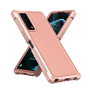 Ailiber for TCL Stylus 5G Case, TCL Stylus 5G(T779W) Phone Case with Screen Protector, Dual Layer Protection, Shockproof Corners TPU Bumper, Military Grade Protective Cover for TCL Stylus 5G-Rose Gold