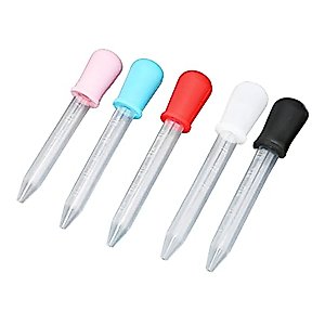 Liquid Transfer Dropper, Food Grade Silicone 5ml Calibrated Washable DIY Liquid Dropper for Crafts Projects