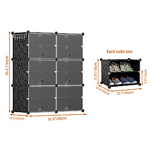 HOMIDEC Shoe Rack Organizer, 6 Tier Storage Cabinet 24 Pair Plastic Shoe Shelves for Closet Hallway Bedroom Entryway
