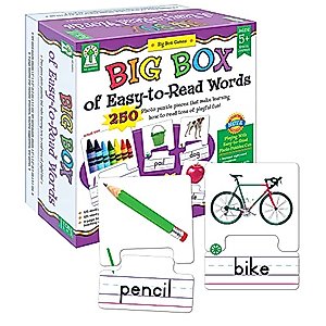Key Education Big Box of Easy-To-Read Words Puzzles, Sight Words and Phonics Practice With Word and Photo Puzzle Pieces, Educational Games for Special Learners Ages 5+ (250 pc) , 1.5" x 2" - 2" x 2"