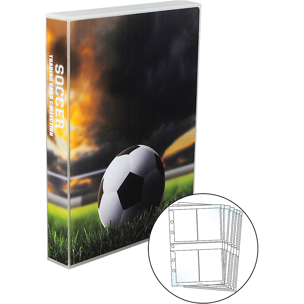 UniKeep Trading Card Binder With Soccer Theme - Card Collection Case With 100 Top Loading Pockets - For Baseball Cards, Soccer Cards, TCG, MTG, Pokemon, or Yugioh