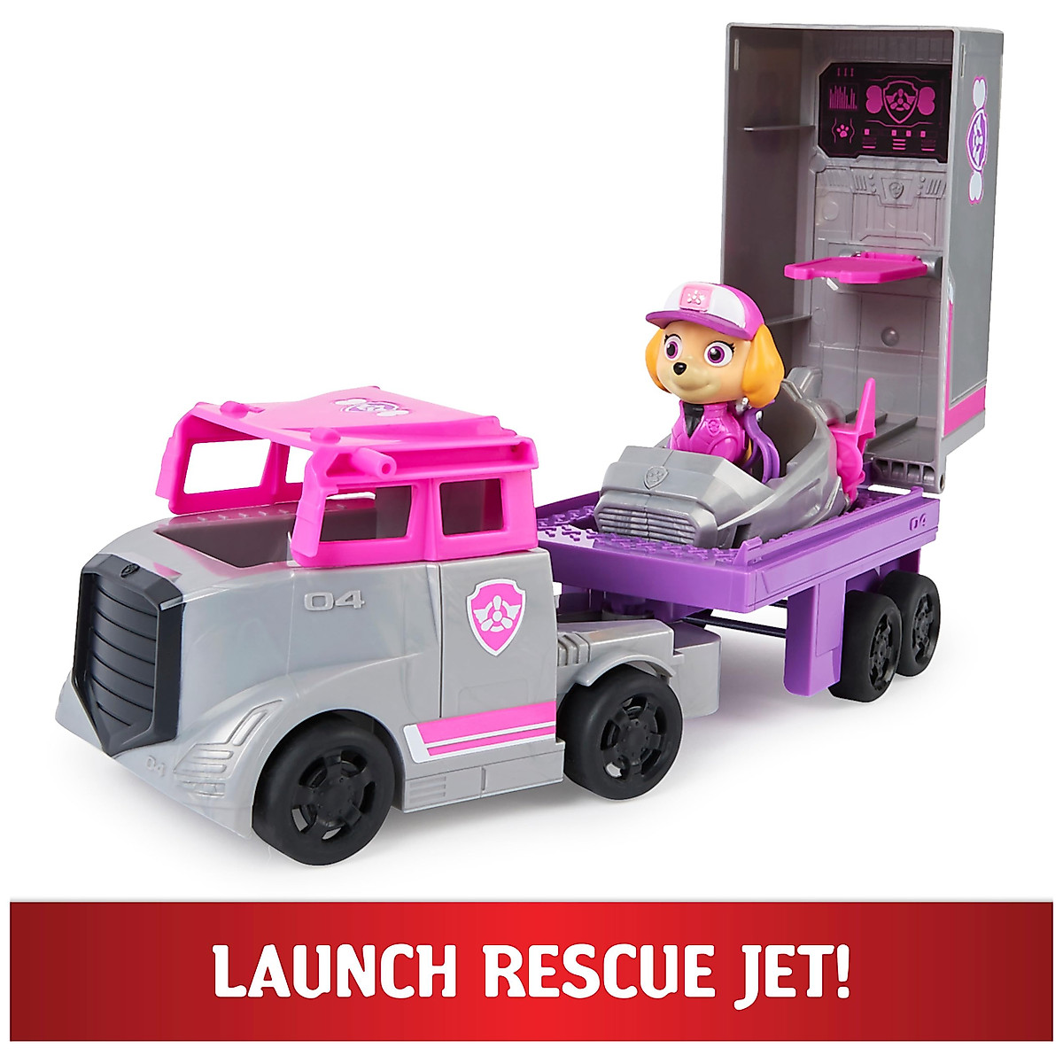 PAW Patrol, Big Truck Pup’s Skye Transforming Toy Trucks with Collectible Action Figure, Kids Toys for Ages 3 and up