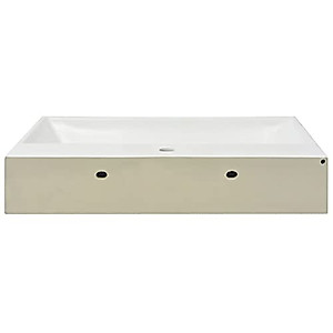 Basin with Faucet Hole Ceramic White 30"x16.7"x5.7",Modern Ceramic Basin: Artistic and Elegant for Bathroom and Powder Room Bath Fixtures，Bathroom Sinks