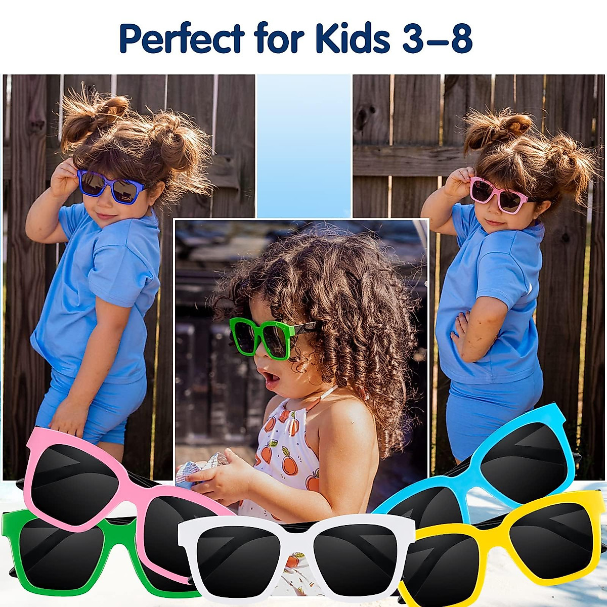 Tepsmigo Kids sunglasses bulk, Kids Sunglasses Party Favor, 24Pack Neon Sunglasses with UV400 Protection for Kids, Boys Girls Age 3-8, Goody Bag Favors, Great Gift for Pool, Birthday Party Supplies