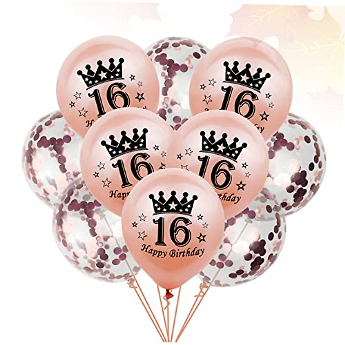 NOLITOY 20pcs 16 confetti balloons party balloons supplies printing balloons number ballons rose gold balloon garland decor birthday balloons latex balloons decorate balloon supplies baby
