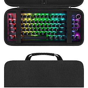 Linkidea Hard Travel Case for TKL Tenkeyless Keyboard, Computer 87 Key Wireless/Wired Keyboard Carrying Case Protective Storage Box Bag, Compatible with Razer Huntsman V2 TKL Tenkeyless Keyboard