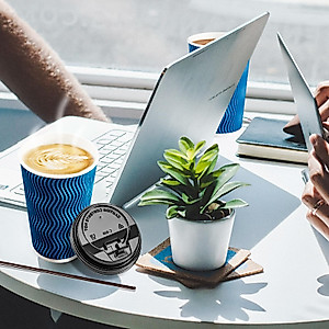 SIUQ 80 Pack 16 oz Disposable Coffee Cups with Lids and Straws, Insulated Ripple Wall To Go Paper Coffee Cups for Coffee, Hot Chocolate and Hot Tea Drinks - Navy