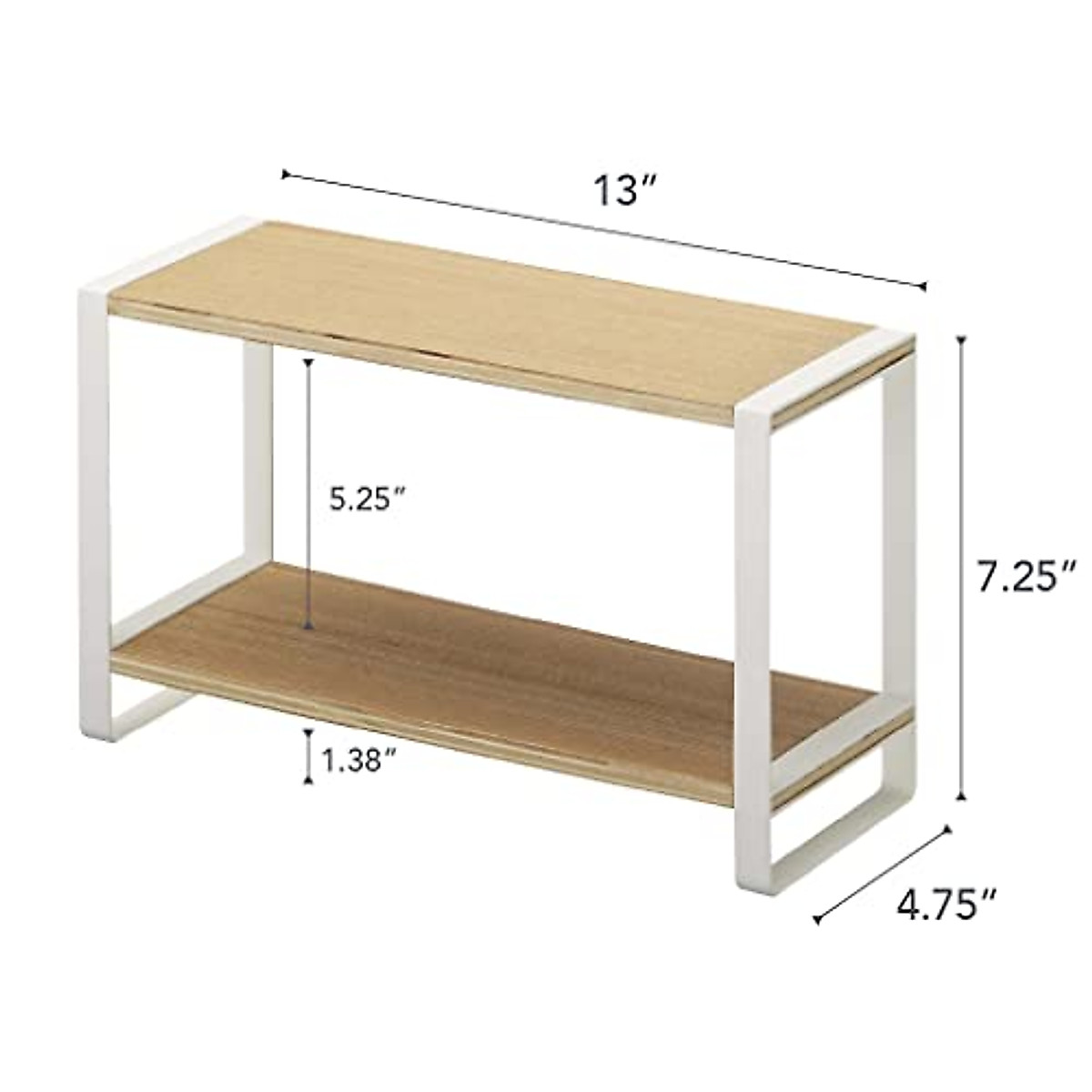 Yamazaki Home Tosca Kitchen Rack - Counter Storage Shelf Organizer - Steel + Wood