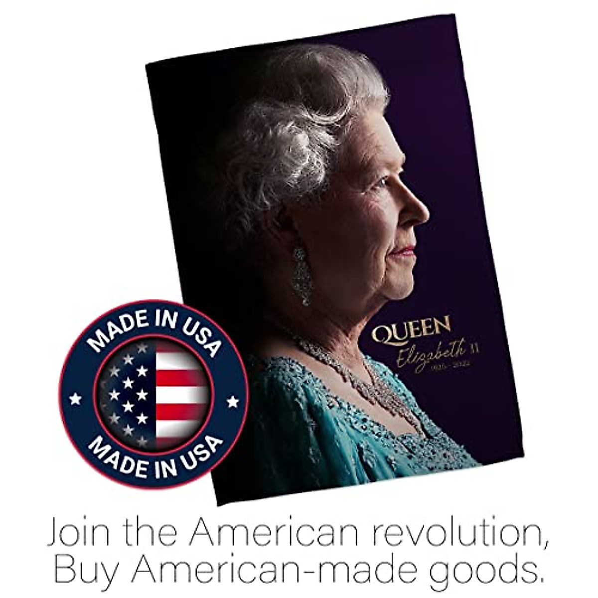 Queen Elizabeth II Flag - Set Wood Dowel Sweet Life Sympathy Remembrance Memorial Bereavement Love Support Emotion Postive - House Banner Small Yard Gift Double-Sided Made In USA 13 X 18.5