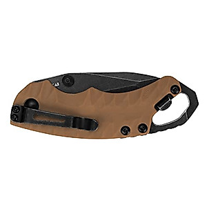 Kershaw Shuffle II Tan Multifunction Folding Pocket Knife (8750TTANBW), 2.6 In. 8Cr13MoV Stainless Steel Tanto Blade with Blackwash Finish, 3-Position Reversible Pocketclip, 3 oz.
