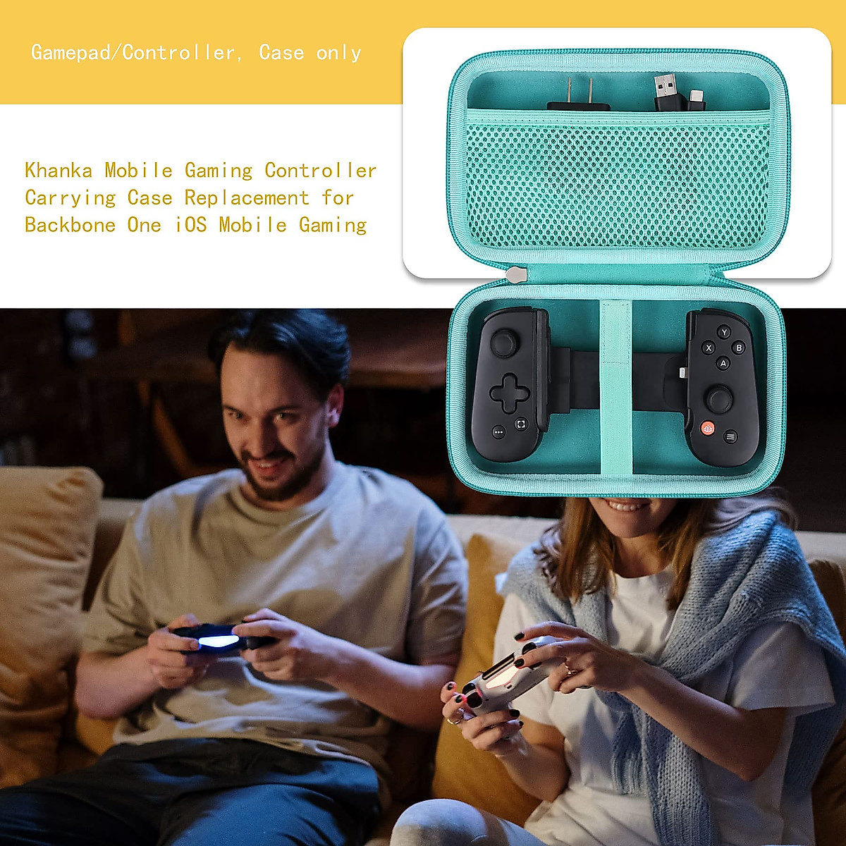 khanka Mobile Gaming Controller Carrying Case Compatible with Backbone One iOS Mobile Gaming Gamepad/Controller, Case only (Teal)