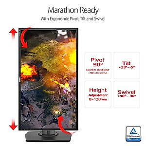 ASUS 24in Full HD 1ms 144Hz DP HDMI FreeSync/Adaptive Sync Eye Care Esports Gaming Monitor Model MG248QR (Renewed)