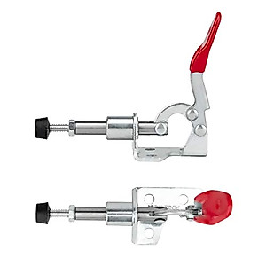 POWERTEC 20323 Push/Pull Quick-Release Toggle Clamp 301A - 100 lbs Holding Capacity w Rubber Pressure Tip, 2PK