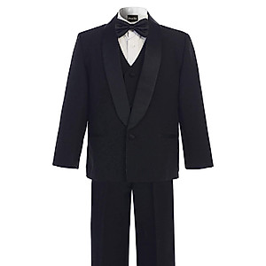 OLIVIA KOO Boy's Classic Tuxedo Suit with No Tail