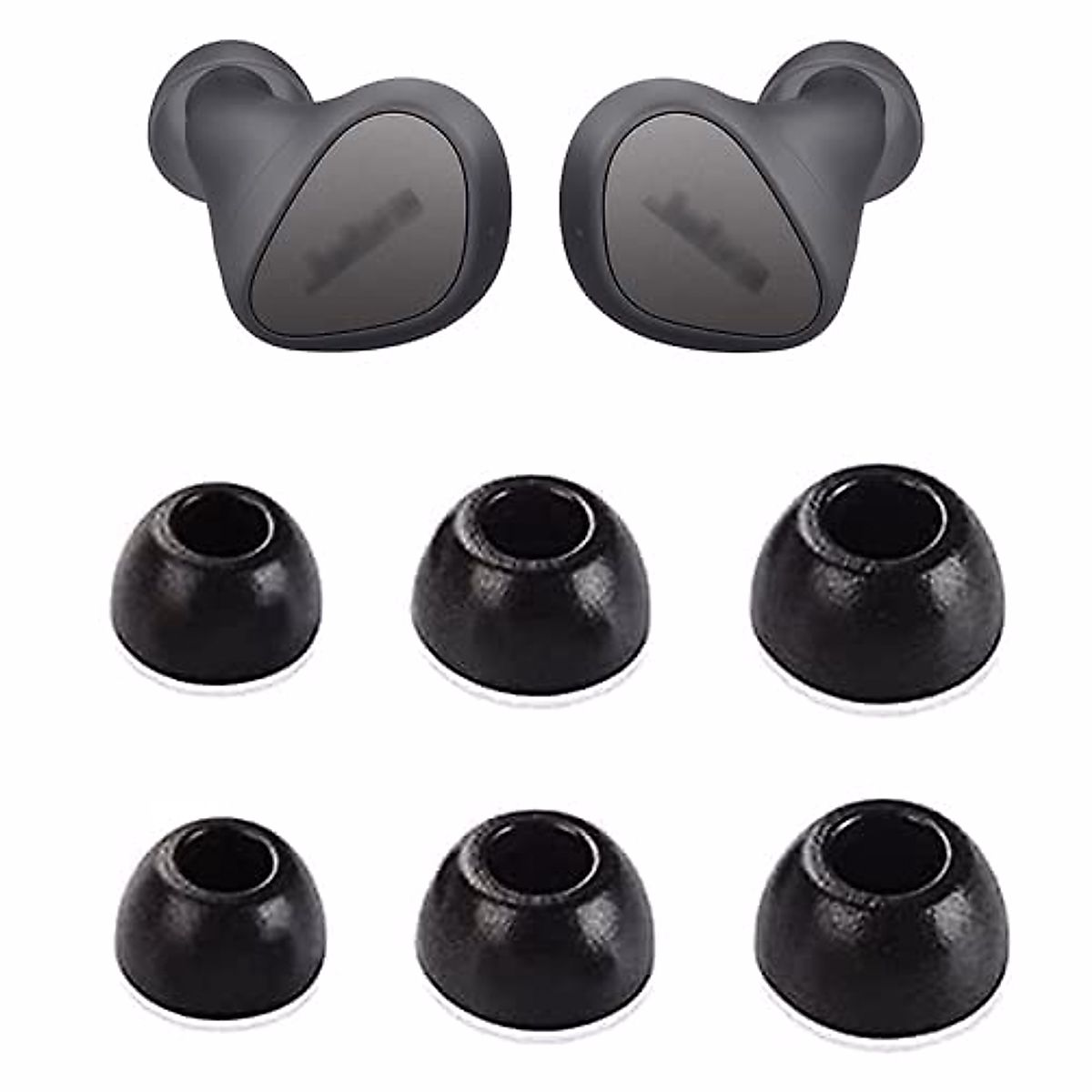 Rqker Foam Ear Tips Compatible with Jabra Elite 3 in Ear Earbuds, 3 Pairs S/M/L Sizes Replacement Memory Foam Ear Tips Earbud Tips Eartips Compatible with Jabra Elite 3, Black SML
