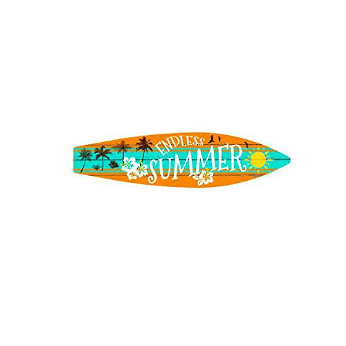 Bundle: Home Decor Metal Surfboard Beach Signs - Welcome to Paradise Sign, Endless Summer Sign, Tropical Bar Sign and Flip Flop Sign
