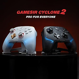 GameSir Cyclone 2 Wireless Controller - 1000Hz Polling Rate, TMR Joysticks, Hall/Micro 2-in-1 Triggers for PC/Switch/Android/iOS, PC Gaming Controller with Charging Dock(White)