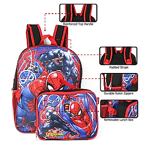 Ruz Spiderman Boys 16 Inch Backpack (Red-Blue)