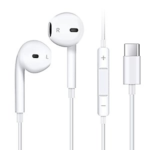 XNMOA Type C Wired Earbuds Headphones with Microphone,USB C Earphones with Volume Control&Support Call,Compatible with Samsung Galaxy S23 Ultra, S23+, iPad Pro MacBook,Most USB C Devices,White