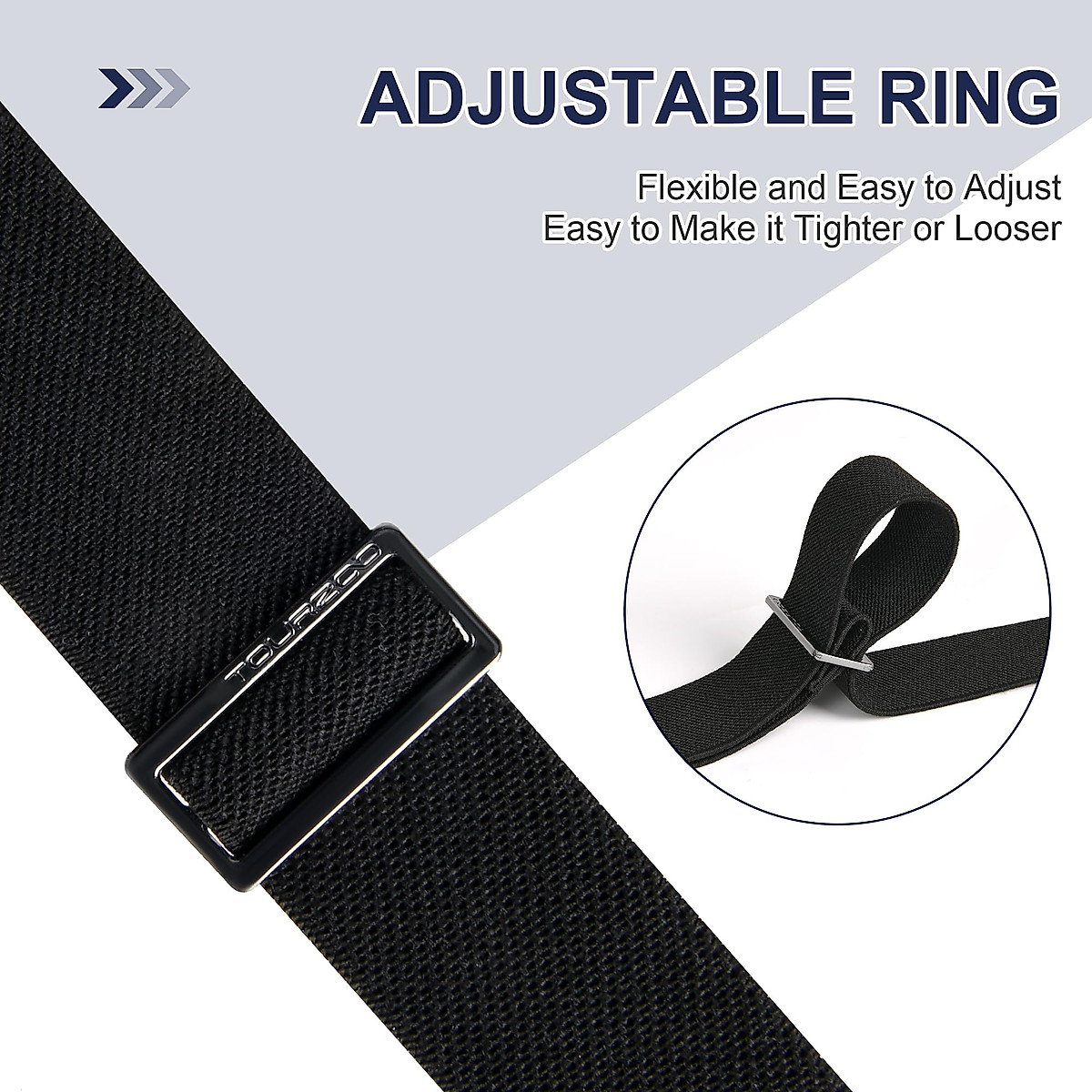 TOURZOO No Show Invisible Belt for Women/Men Elastic Web Strap Waist Stretch Belt with Flat Buckle for Jeans Pants Dresses