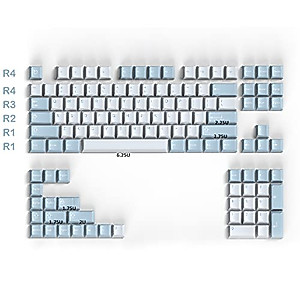 mintcaps Dreams Blue White Keycaps Set 121 Keys Cherry Profile Doubleshot Custom Keycaps for Cherry MX Gateron Kailh Switches Mechanical Keyboards