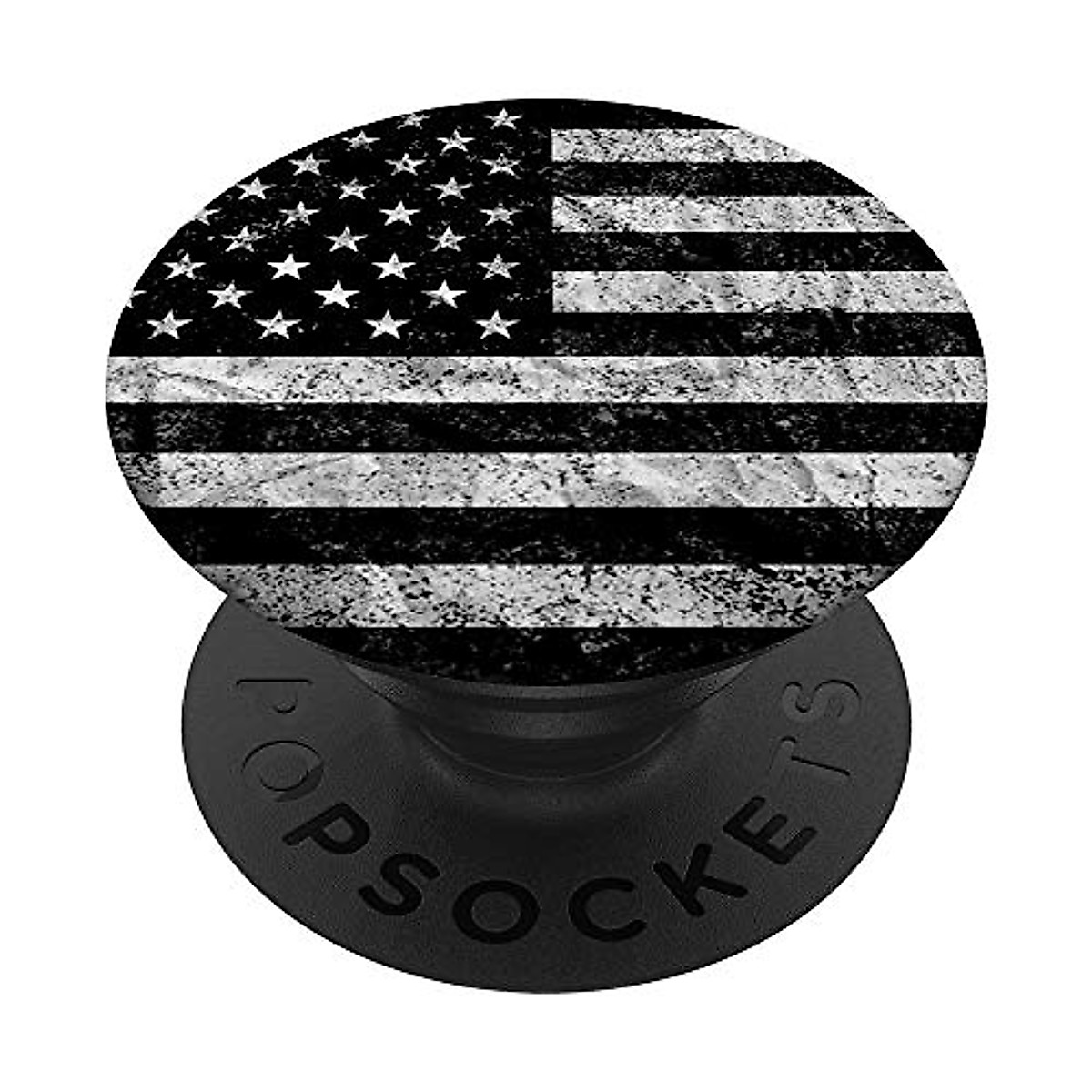 US Flag, Black and White PopSockets PopGrip: Swappable Grip for Phones & Tablets