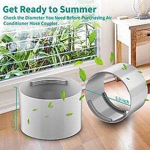 Veramz Air Conditioner Hose Coupler - 5.9inch Portable Air Conditioner Accessories AC Exhaust Hose Coupling Extender Connector, Universal Fit Support Clockwise/Counter-clockwise Thread Extension Parts