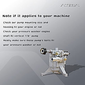 ATIMA Max 3200 PSI 7/8" Shaft Vertical Pressure Washer Pump 2.5 GPM Replacement Pump power Washer- Oil Comes Sealed -Compatible with 308653052 308653006 308653078 308653045 308653093