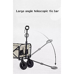 Camping Cart, Outdoor Wagon Stroller Trailer Transport Free Standing Collapsible Utility Grocery Canvas Fabric Rolling Buggies Garden Sport Wagons (Co