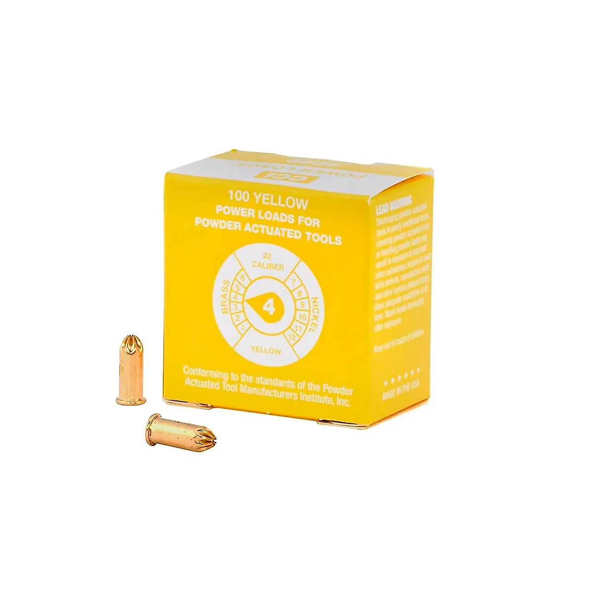 DT Systems Super PRO Dummy Launcher .22 Caliber Crimped Blank Power Loads, 100-Load Pack for Hunting Sporting Dog Training Gun Conditioning Dummy Launcher - Yellow, 60-80 Yards Launch Distance