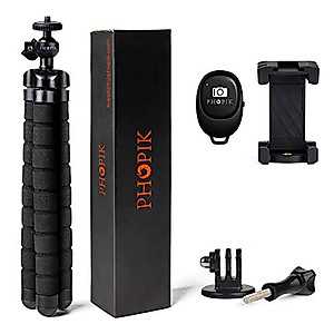PHOPIK Mini Phone Tripod Stand: Portable and Flexible Octopus Smartphone Tripod- Compatible with iPhone/Android/Camera/GoPro
