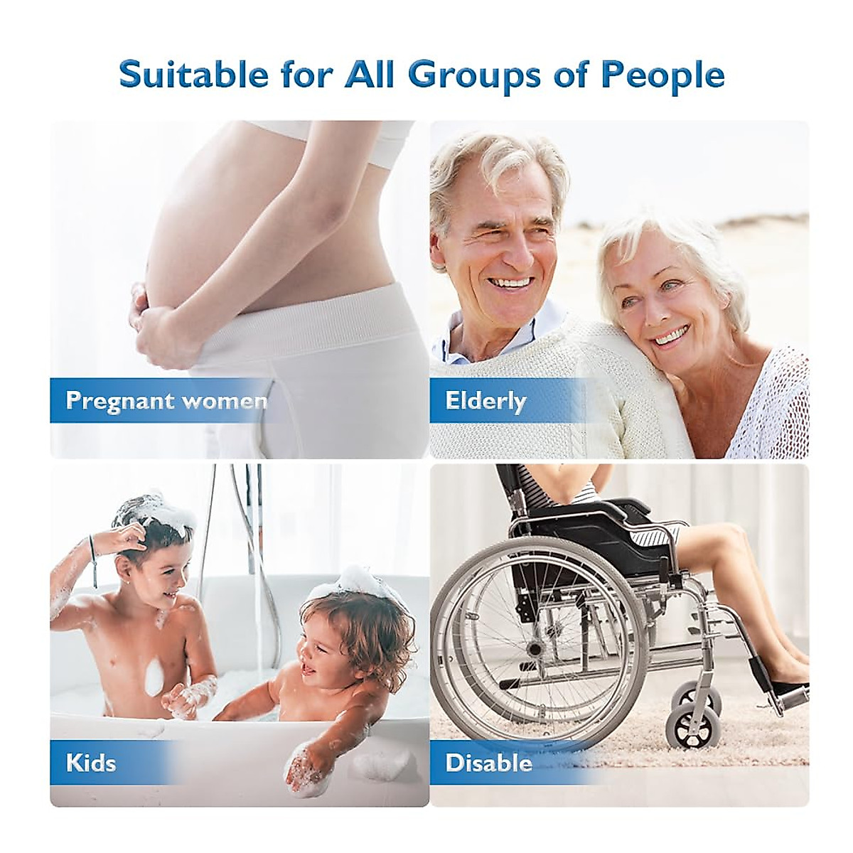 Decaura Anti Slip Shower Grab Bars, 18 inch Grab Bars for Bathtubs and Showers, Stainless Steel Safety Grab Bars for Handicap Disabled Elderly Senior Child Bathroom Shower Bath Handle 45 cm