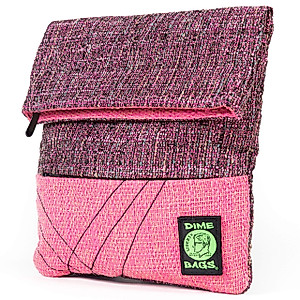 DIME BAGS Large Multi-Purpose Bag | Cross Body Hemp Purse with Adjustable Strap & Included (Large, Static Pink)