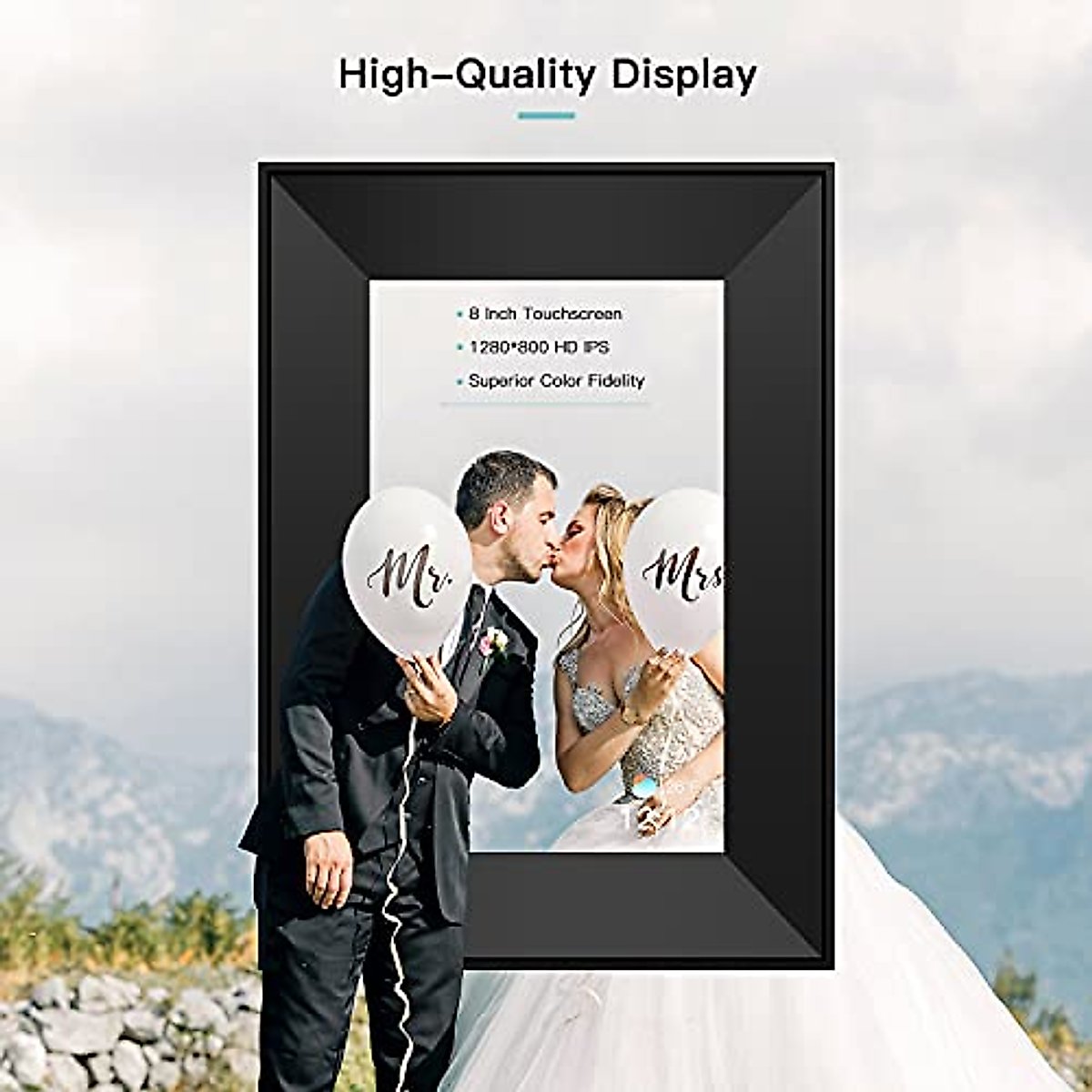 Digital Picture Frame Dreamtimes 8 Inch WiFi Digital Photo Frame with IPS HD Touch Screen, Latest Upgraded Version, US Design, Easy Setup to Share Photos or Videos Remotely via AiMOR App from Anywhere