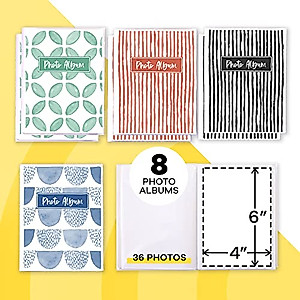(Set Of 8) 4x6 Photo Albums - Small Photo Album 4x6 - Mini Photo Album - Photo Books for 4x6 Pictures - 4 x 6 Photo Album Book - Small Photo Albums for Pictures 4x6 - Photo Albums 4x6 Pictures