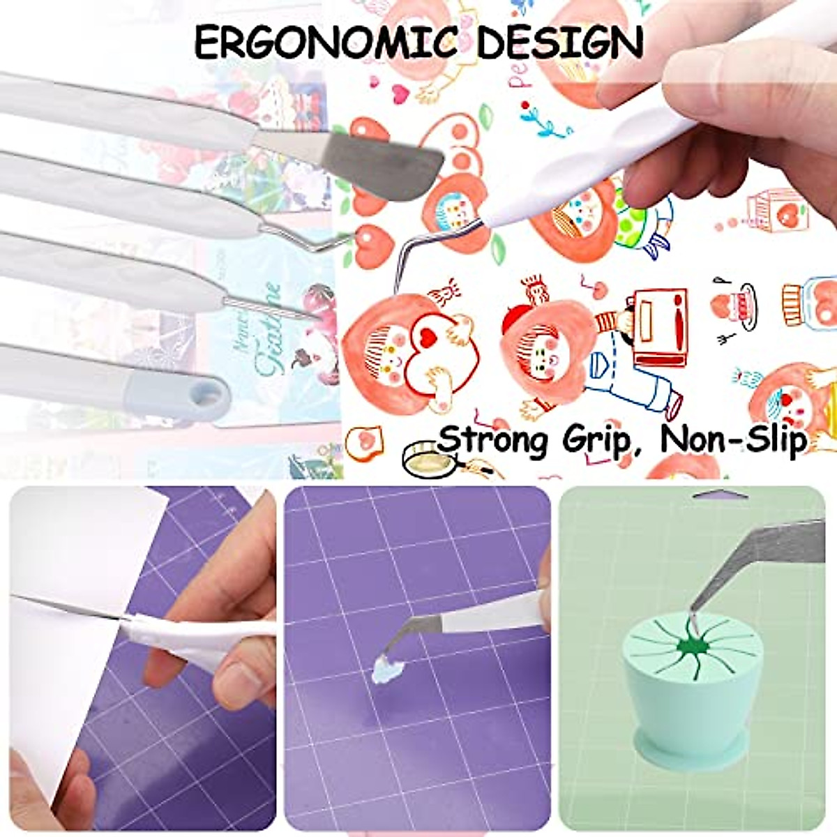Accessories Bundle for Cricut Machine Maker, Compatible with Cricut Machine, Cricut Maker Weeding Tool, Colored Pencil, Cutting Mat, Scraper, Ruler, Adapter Suitable for Beginners Artisans 44 PCS