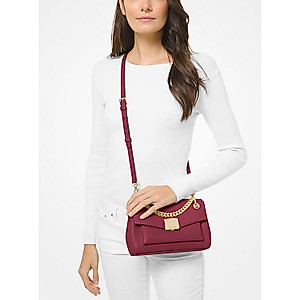 Michael Kors Lita Medium Leather Crossbody Bag (Mulberry)