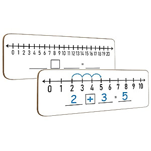 Dry Erase Number Line Board 4”x12” Inch Lapboard Double Sided White Board Featuring 0-10 Number Line On One Side 0-20 On The Other for Students Desk