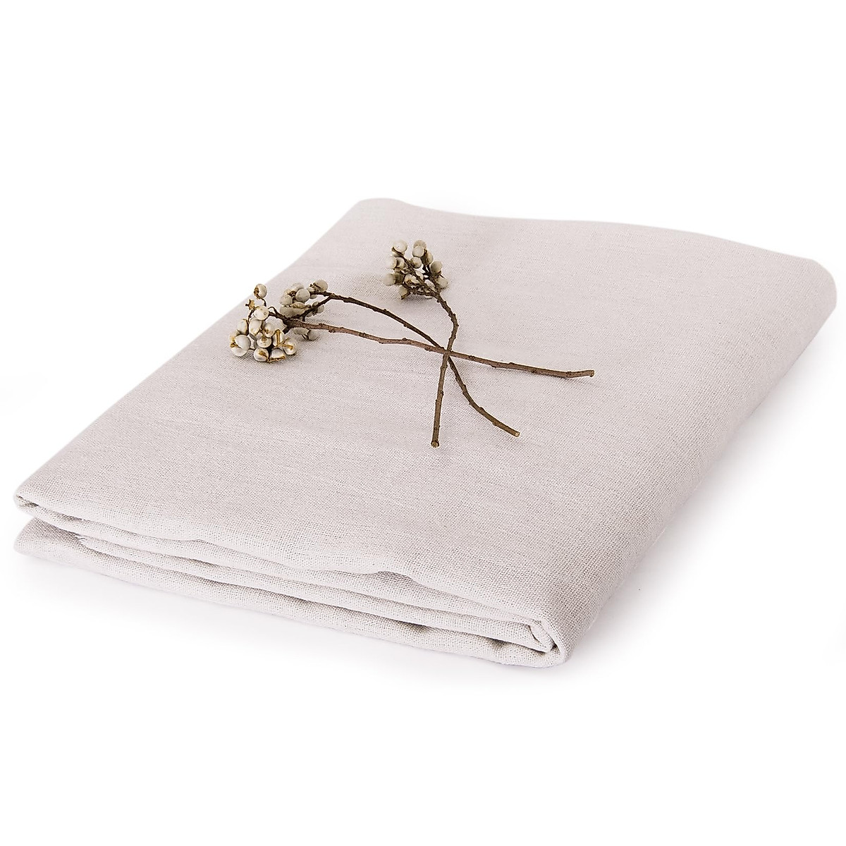 Embroidery Linen Fabric by The Yard - 5 Yard Linen Embroidery Fabric Plain Solid Color Cloth, 62 Inch Wide Linen Fabric by The Yard for Needlework, Tablecloth, Curtain, Garments Craft